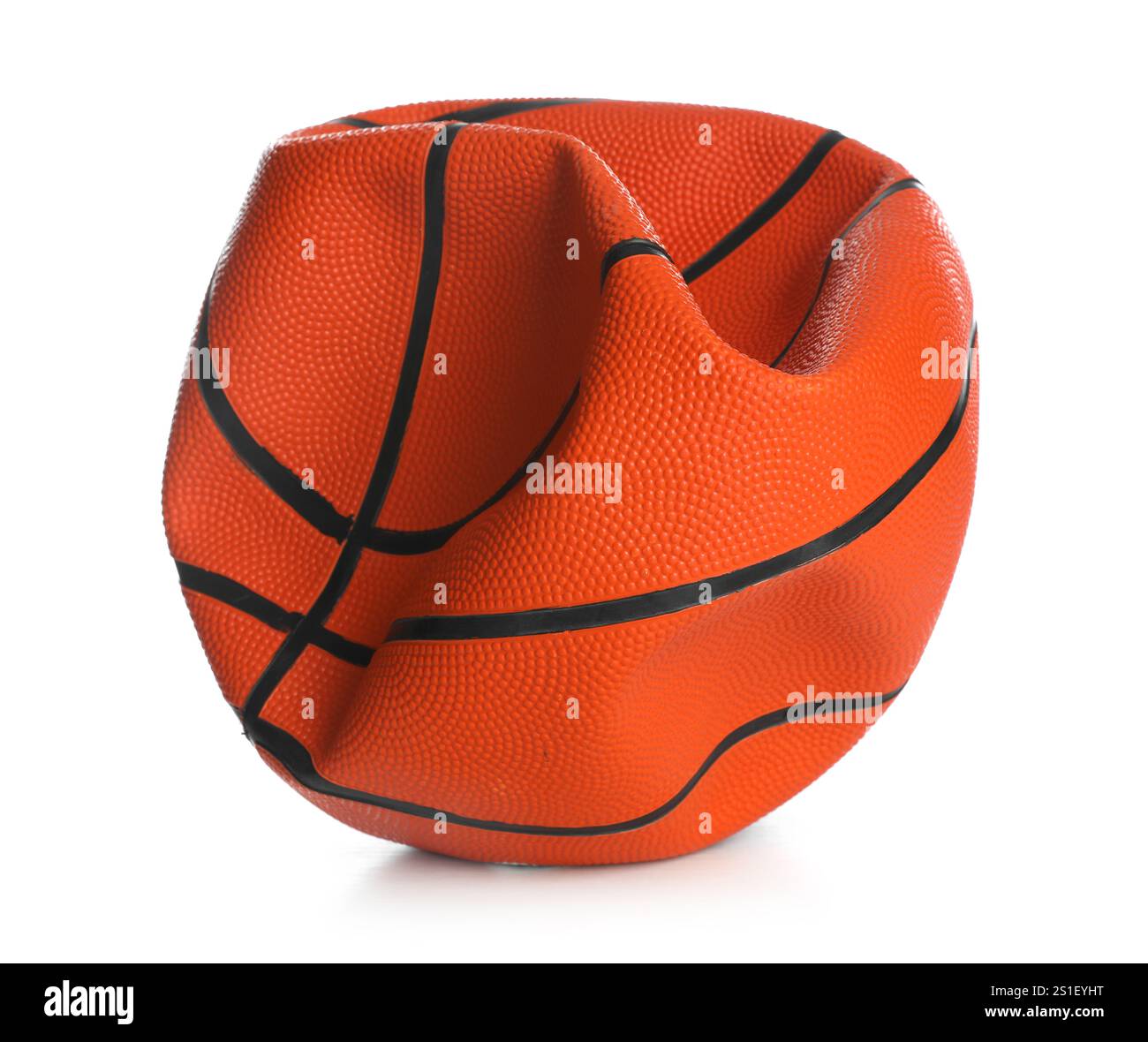 One deflated basketball ball isolated on white Stock Photo - Alamy