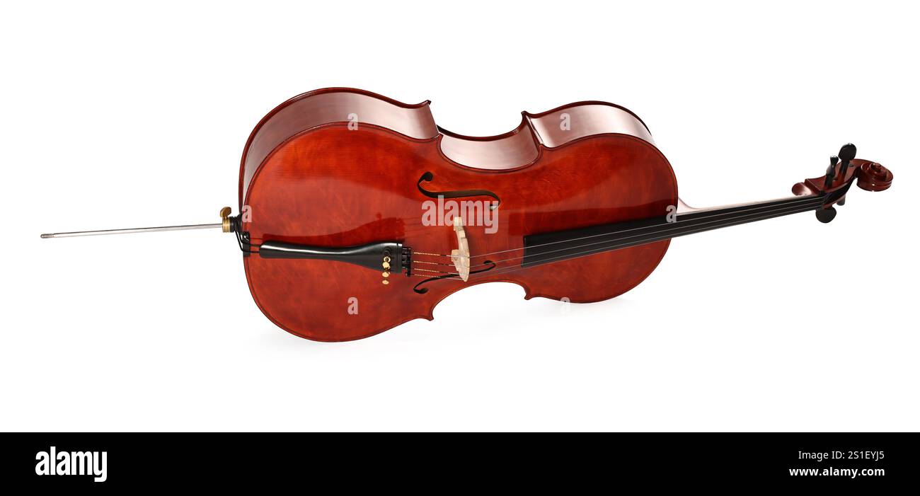 Beautiful cello isolated on white. Classic musical instrument Stock ...