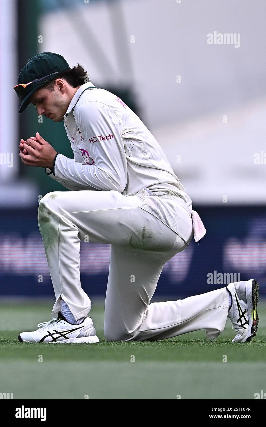 Sam Konstas of Australia seen in action with Prasidh Krishna of India ...