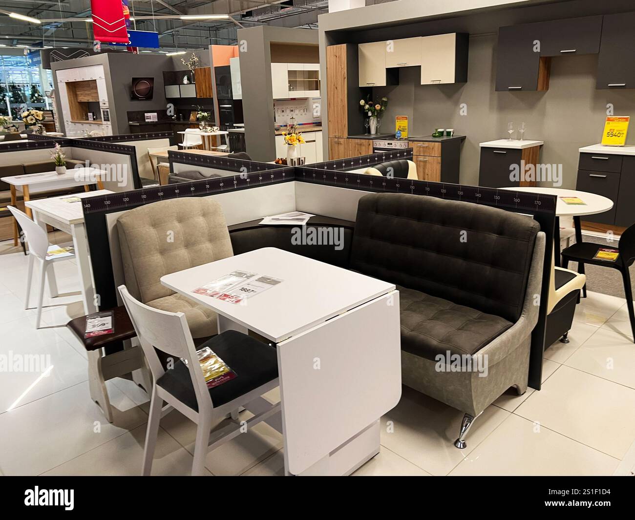 Kyiv, Ukraine - January 03, 2025: A showroom display featuring modern ...