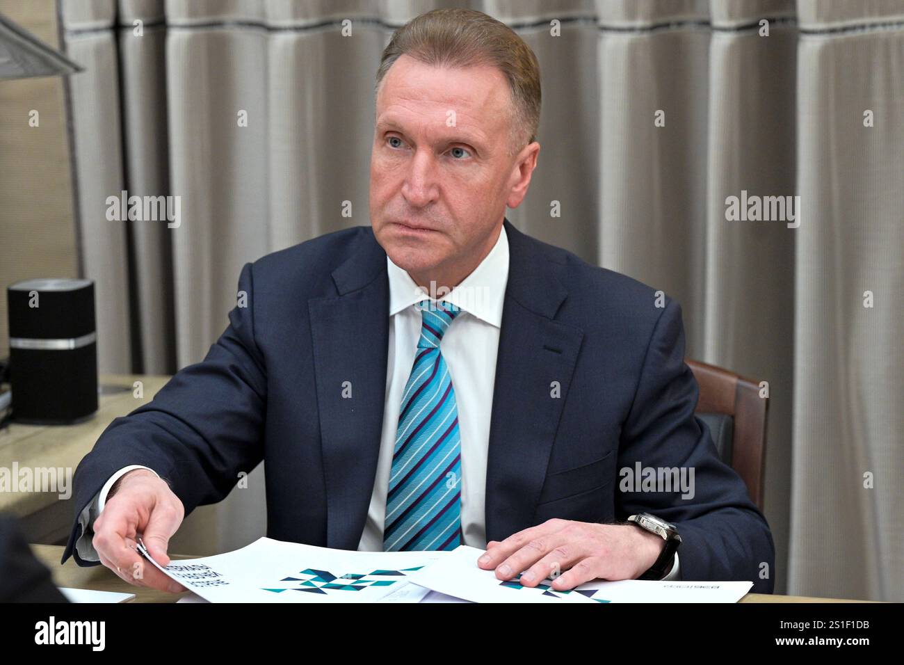 Russian State Development Corporation Chairman Igor Shuvalov speaks to Russian Prime Minister ...