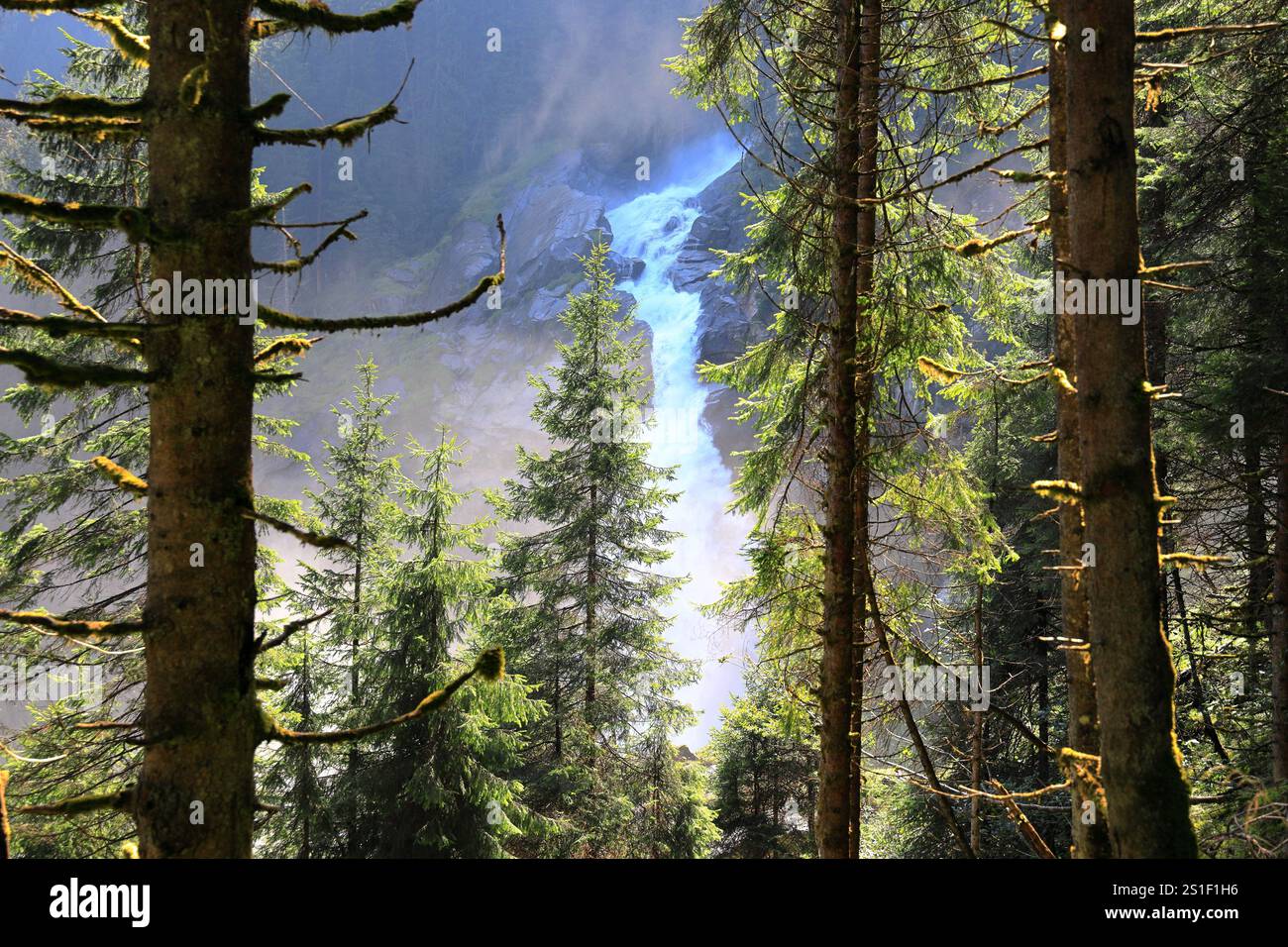 Krimml Waterfalls in the High Tauern National Park. Austrian Alps ...