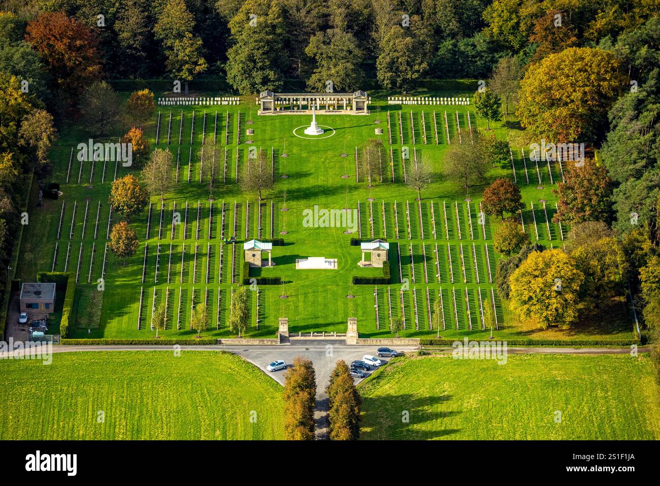 Aerial view, English military cemetery Rheinberg War Cemetery 1939 ...