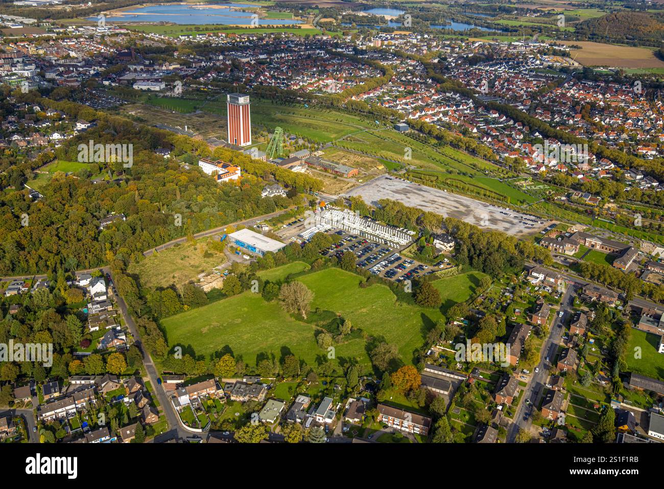 Aerial view, Friedrich Heinrich Colliery Park, LAGA Park, former RAG ...
