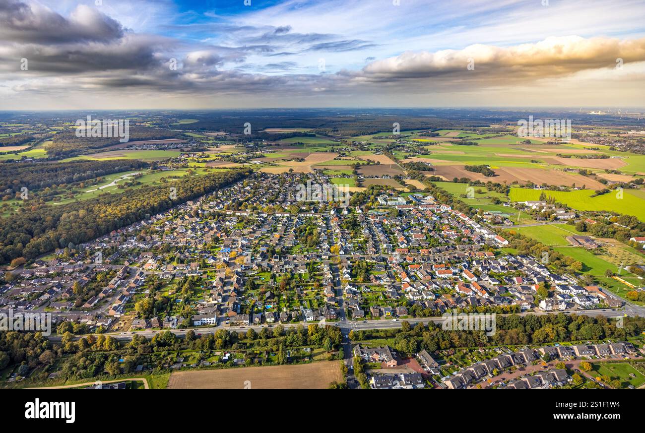 Aerial view, district Niersenbruch, residential area housing estate ...