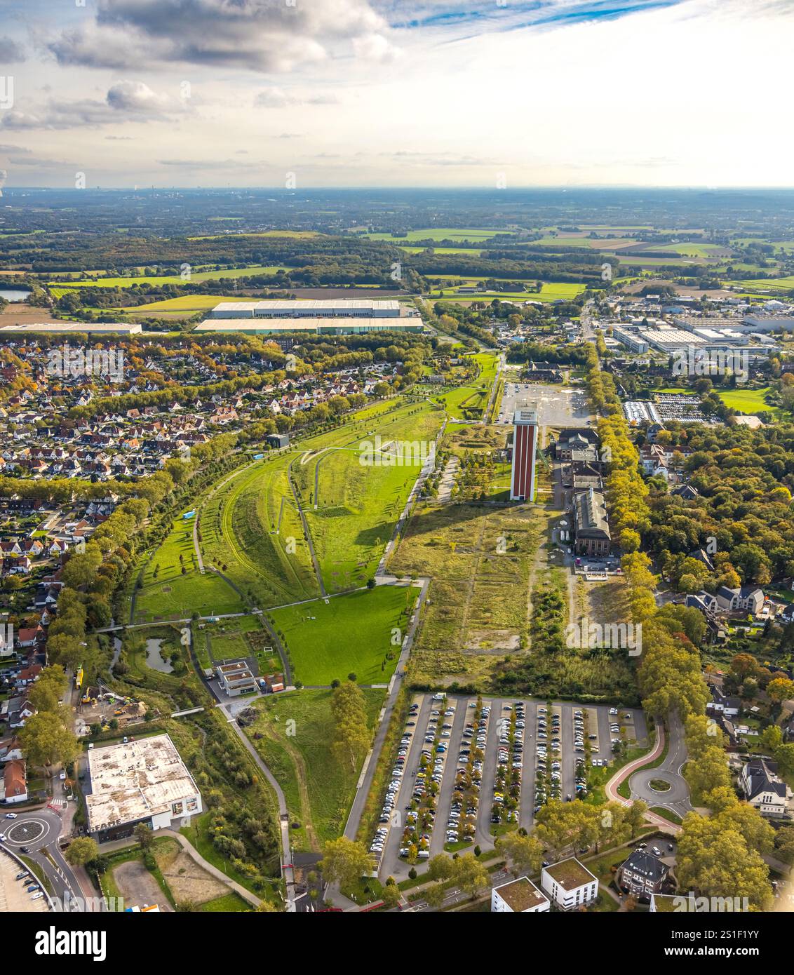 Aerial view, Friedrich Heinrich Colliery Park, LAGA Park, former RAG ...