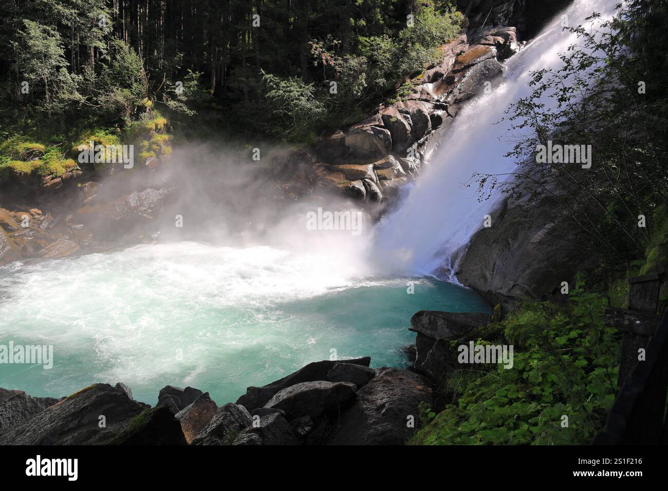 Krimml Waterfalls in the High Tauern National Park. Austrian Alps ...