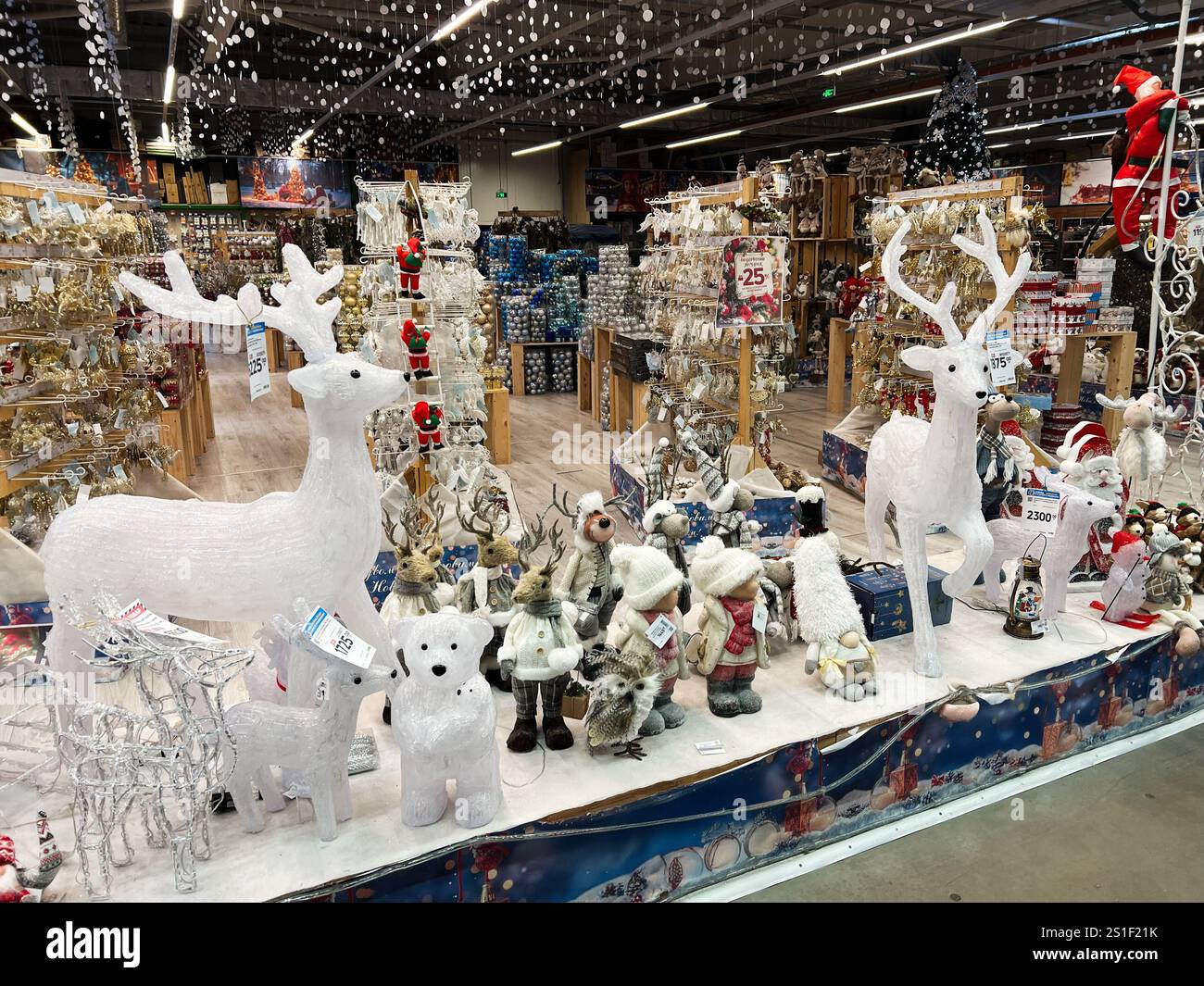 Kyiv, Ukraine - January 03, 2025: Showcasing an array of festive holiday decorations in a store ...