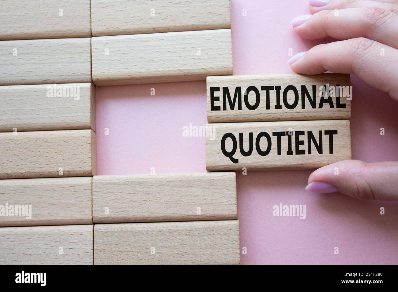 Emotional Quotient symbol. Wooden blocks with words Emotional Quotient ...