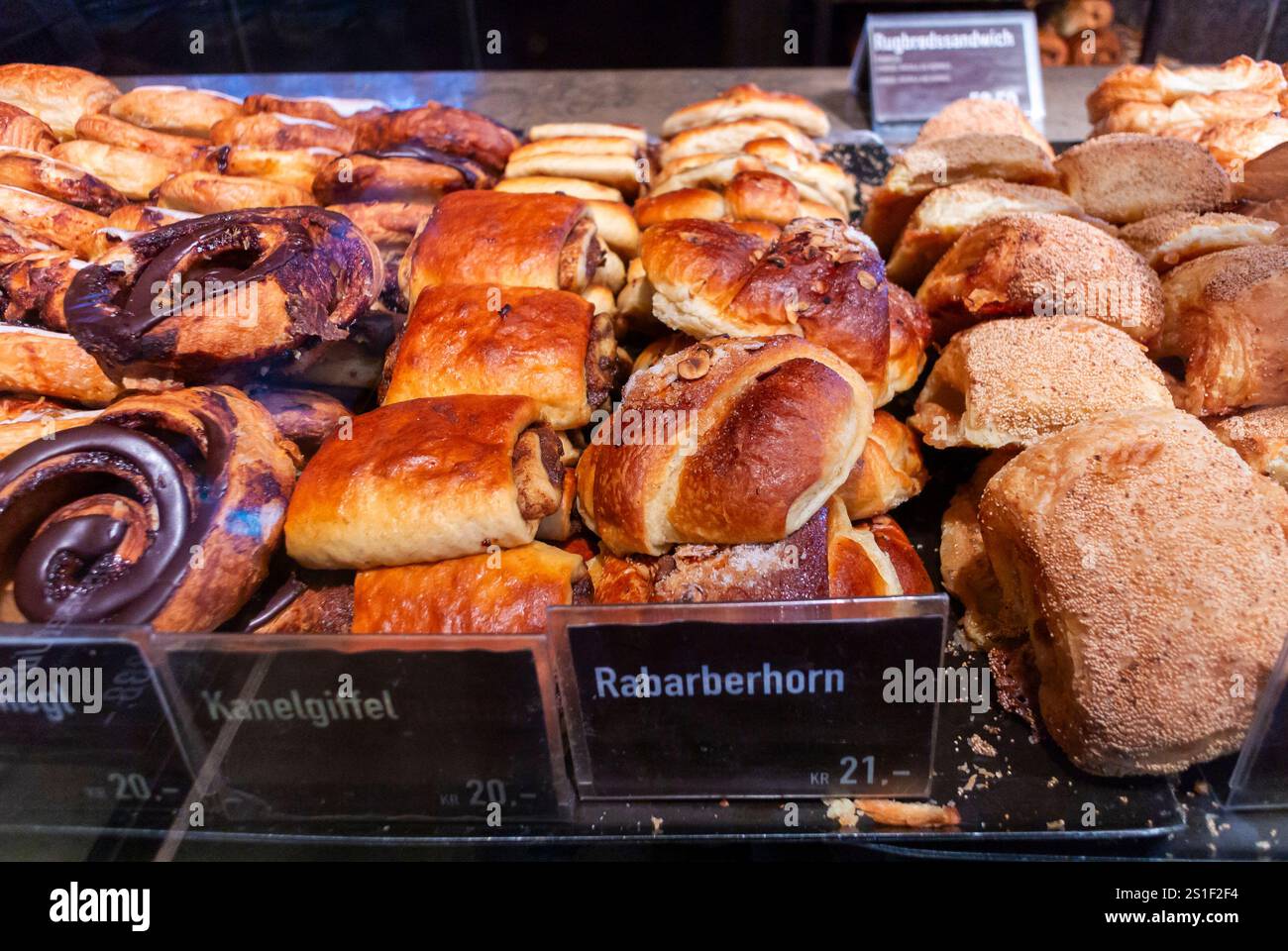 Copenhagen, Denmark, Close up, Baked Food, Display, Danish Pastry ...