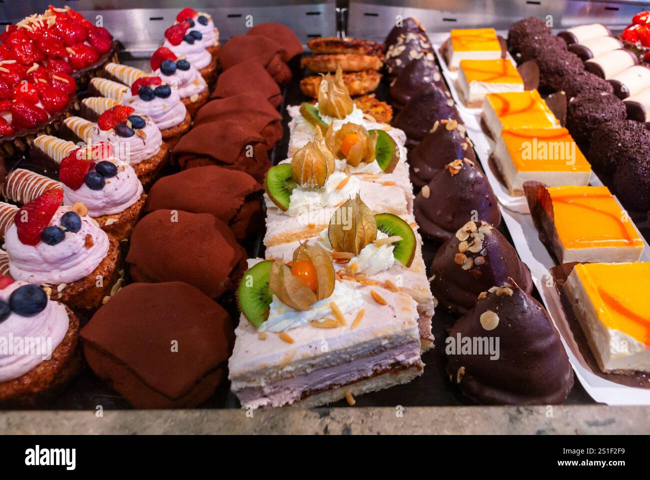 Copenhagen, Denmark, Close up, Baked Food, Display, Danish Pastry ...