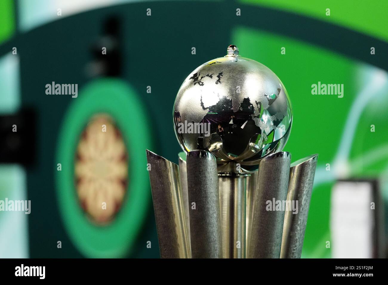 Detailed view of The Sid Waddell Trophy ahead the final of the Paddy ...
