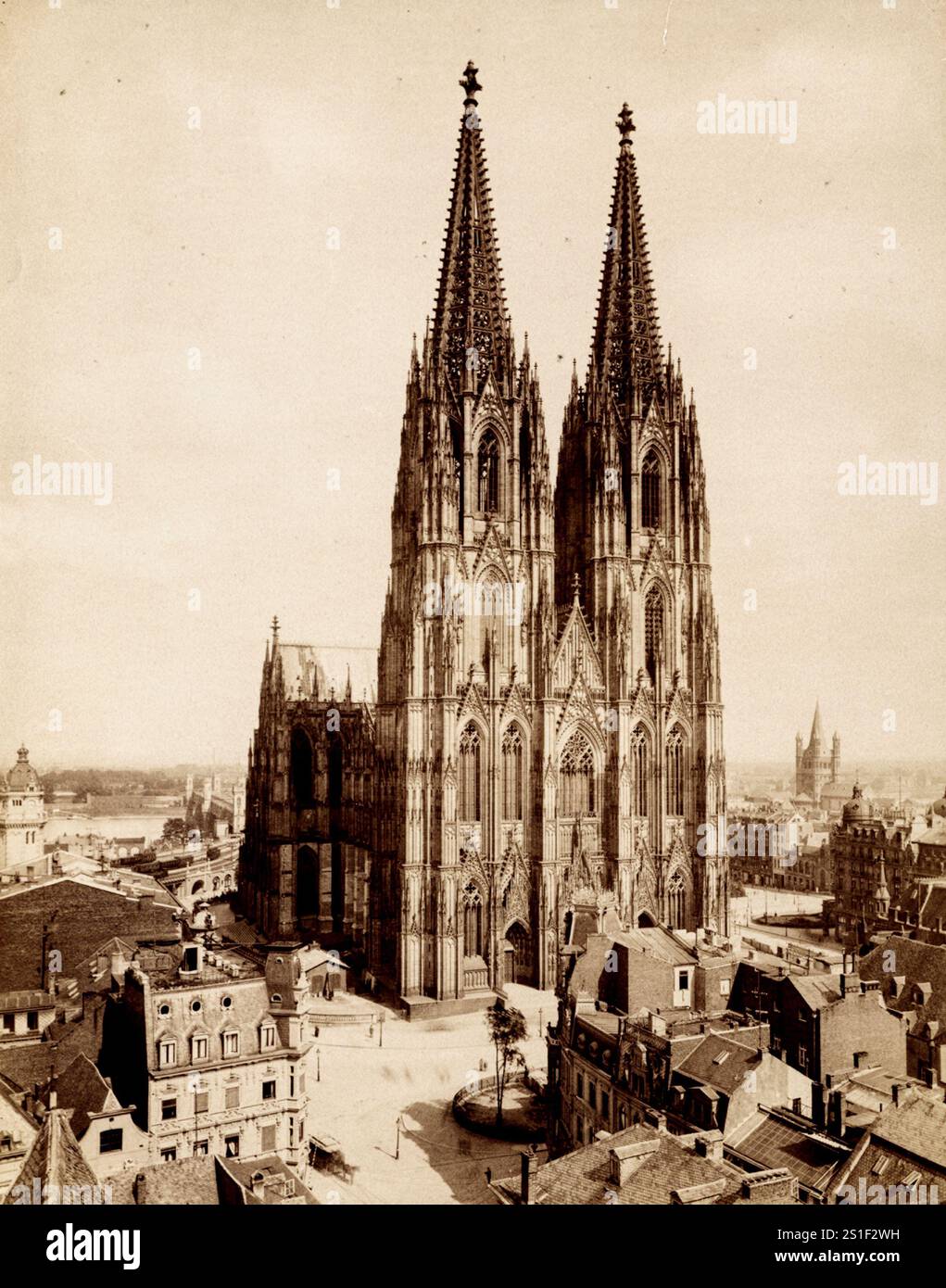 The Cologne Cathedral's west side in Cologne, Germany., circa 1900 ...