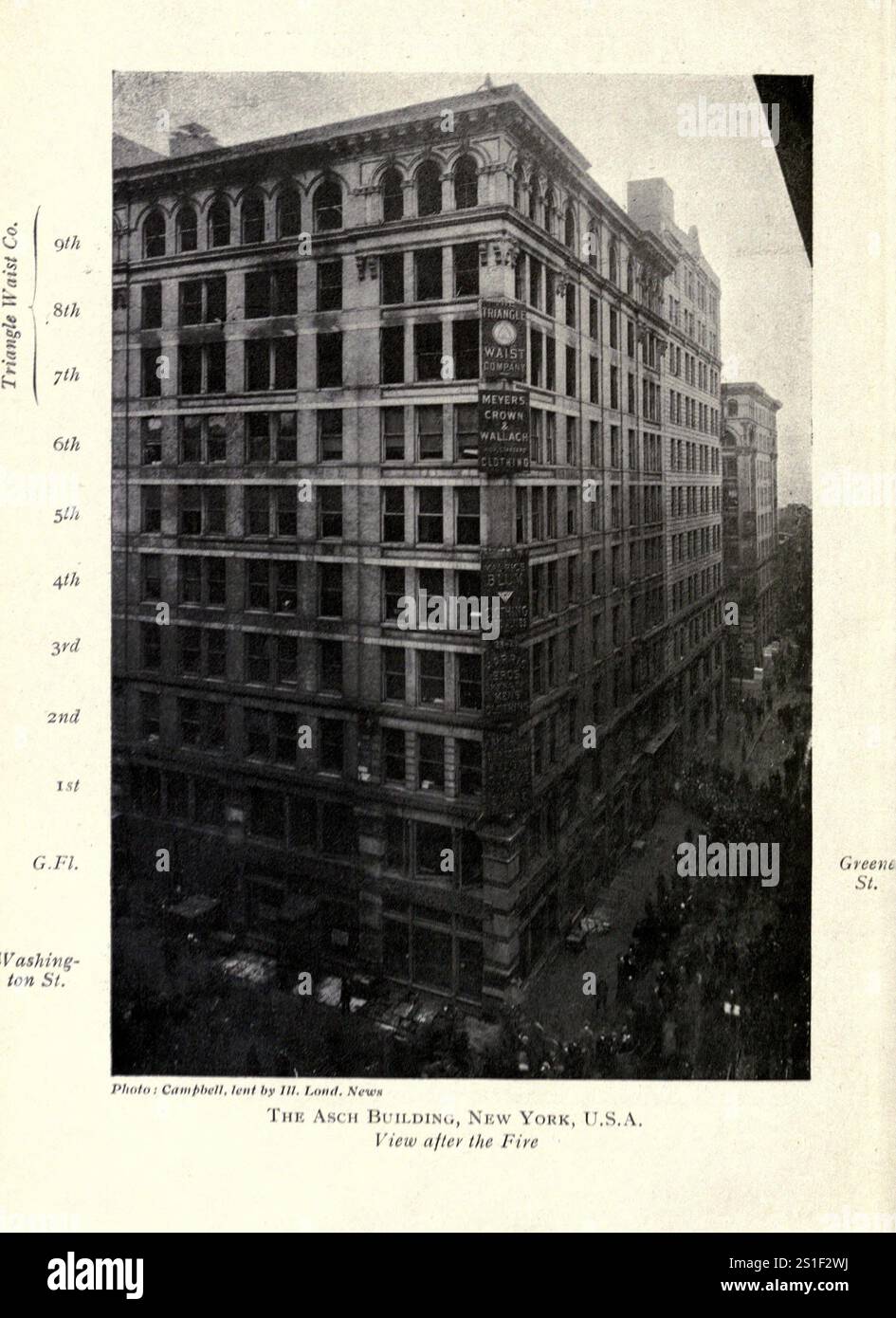 The Asch Building following the Triangle Shirtwaist Company fire, New ...