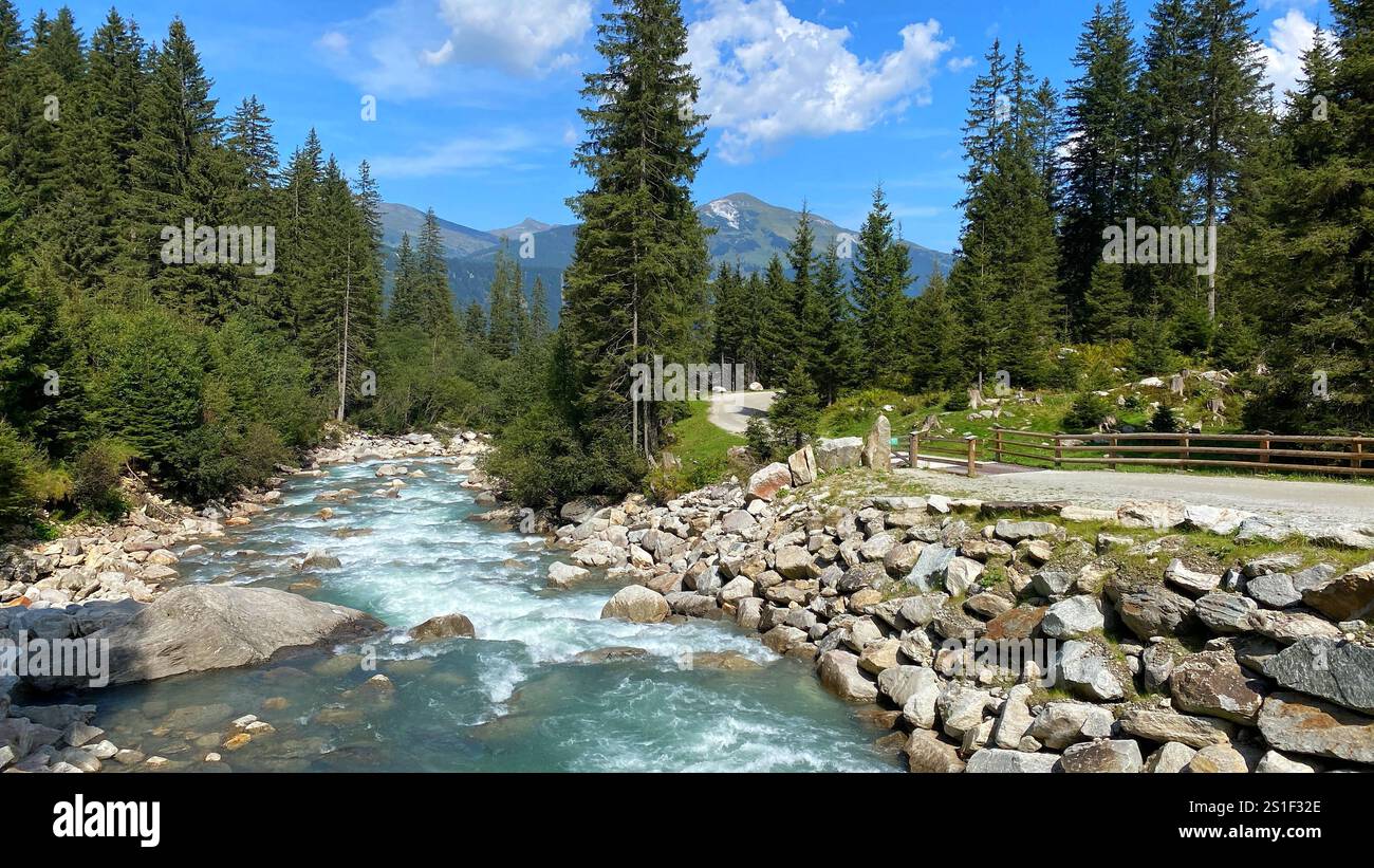 The Ache river flows down from the Krimm waterfalls Stock Photo - Alamy