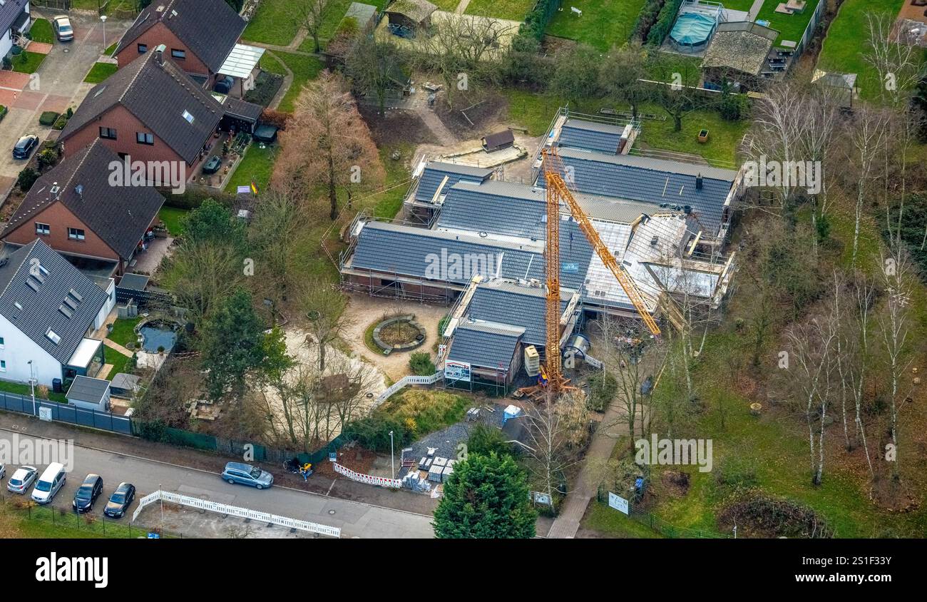 Aerial view, Arche Noah Herringen daycare center construction site ...
