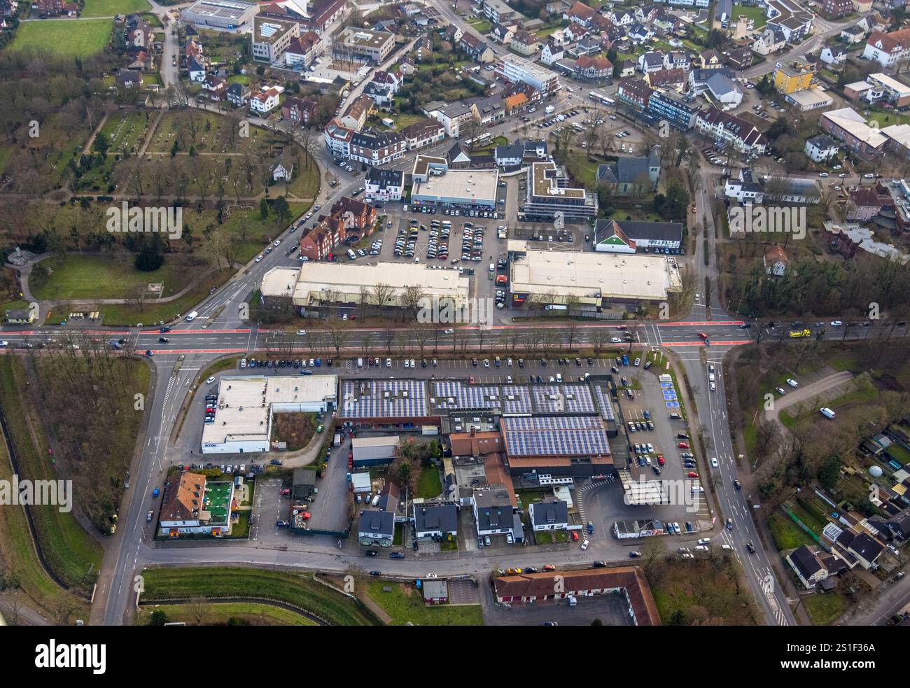 Aerial View Dortmunder Stra e Shopping Center With DM Rewe Aldi And aerial-view-dortmunder-stra-e-shopping-center-with-dm-rewe-aldi-and