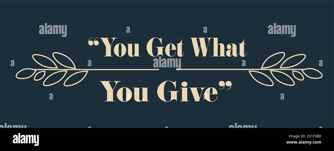 Motivational quote graphic with elegant typography and leaf elements ...