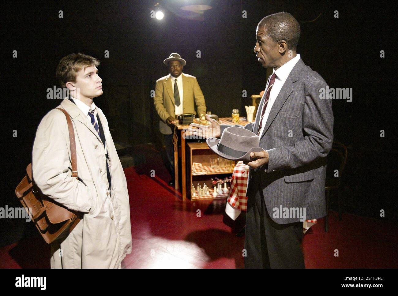 l-r: Jonathan Broadbent (Hally), David Webber (Willie), Ewart James ...