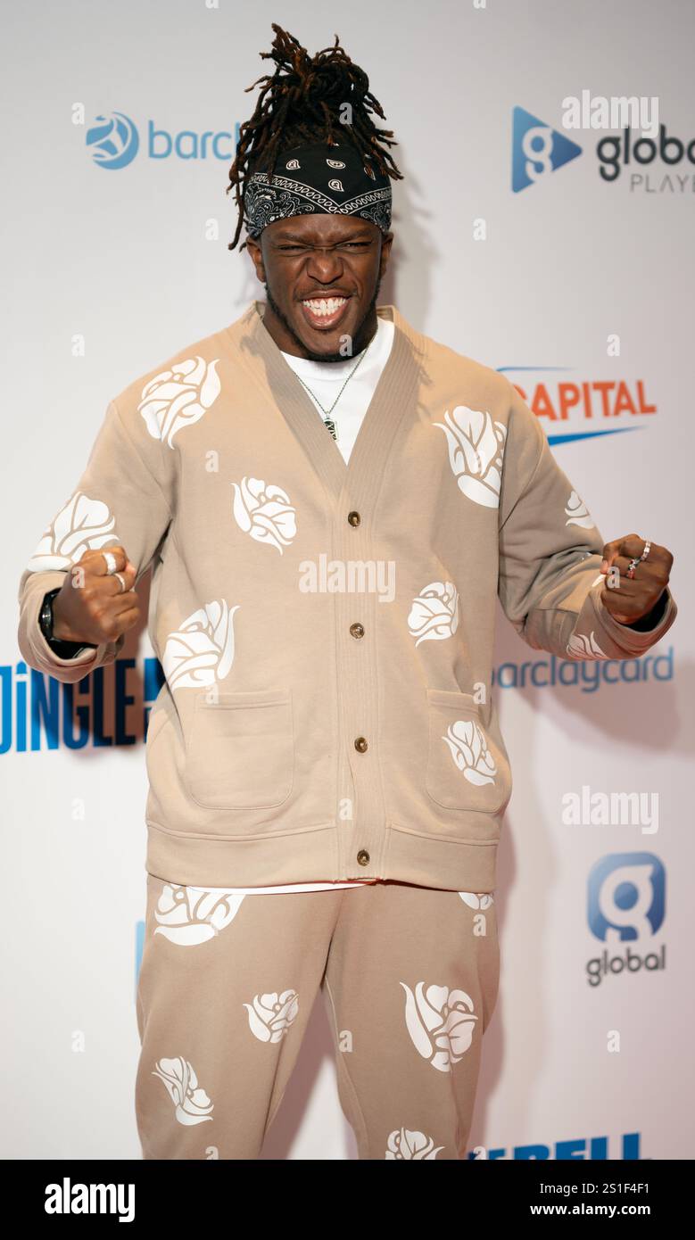LONDON, ENGLAND - DECEMBER 08: KSI attends Capital's Jingle Bell Ball ...