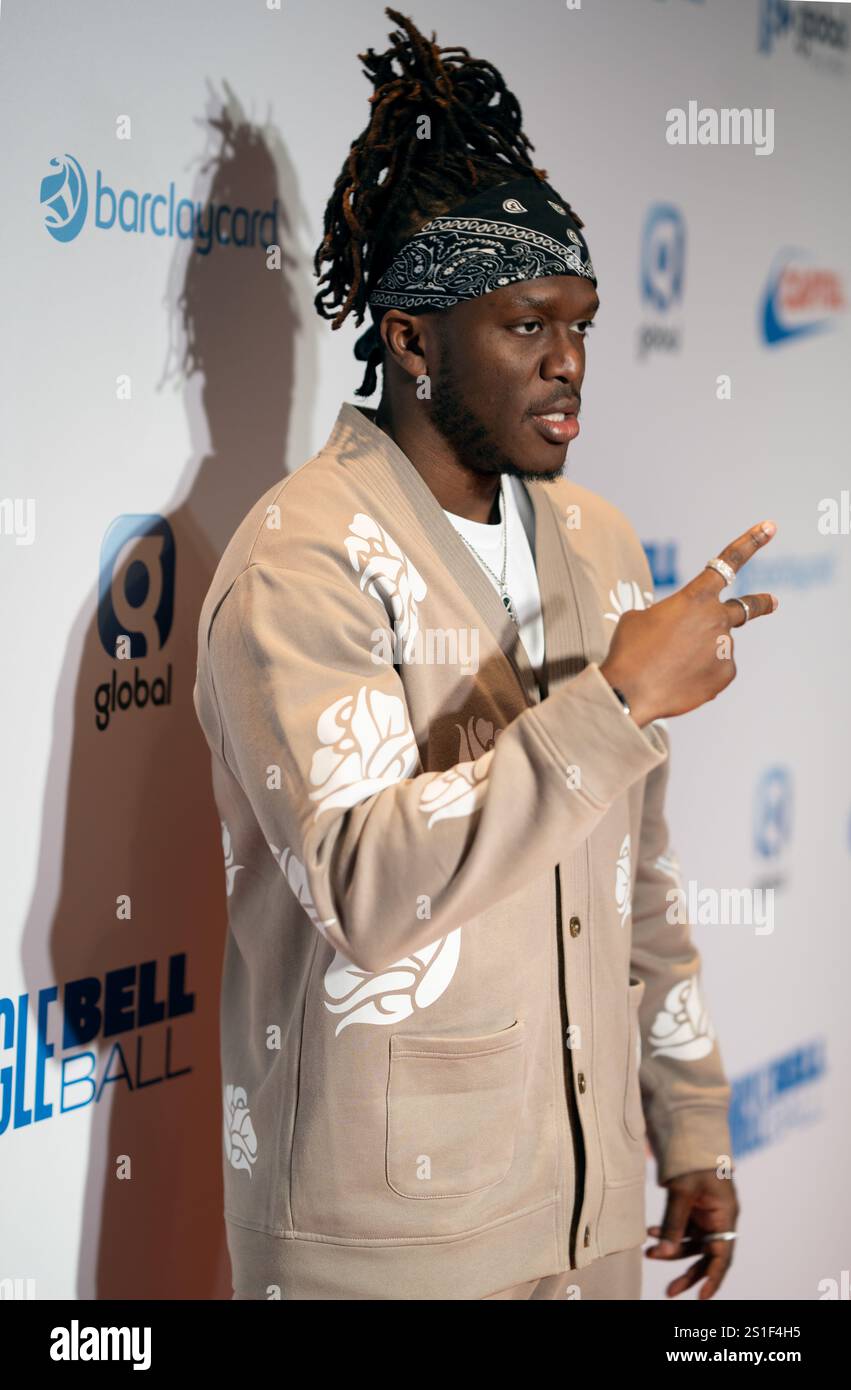 LONDON, ENGLAND - DECEMBER 08: KSI attends Capital's Jingle Bell Ball ...