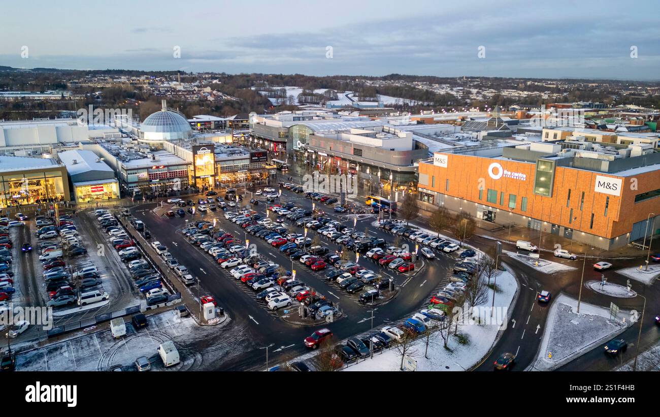 Aerial view of the Livingston town centre and Almondvale shopping ...