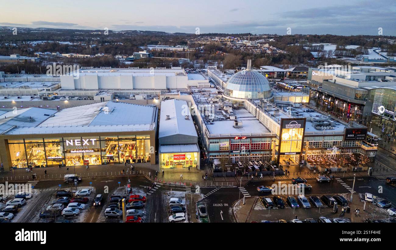 Aerial view of the Livingston town centre and Almondvale shopping ...