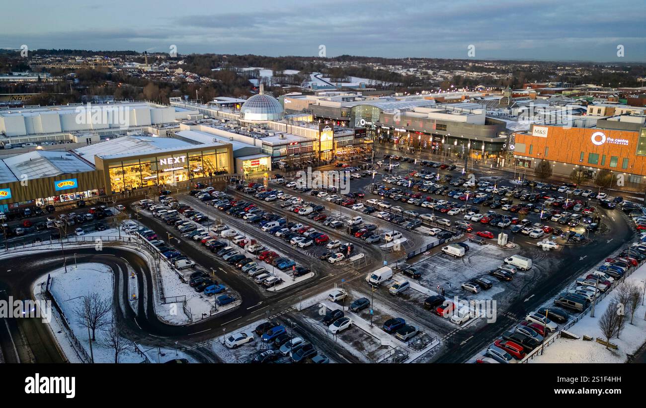 Aerial view of the Livingston town centre and Almondvale shopping ...