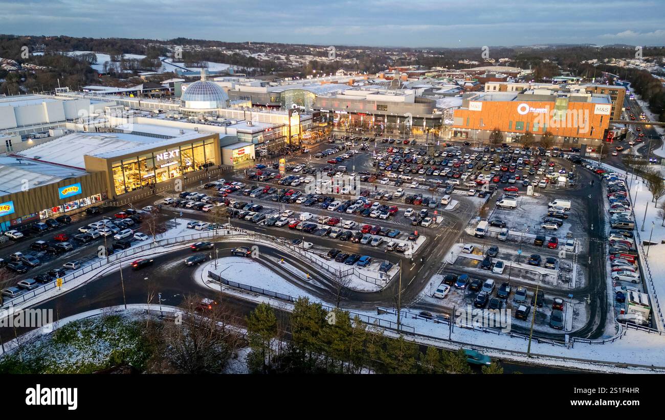 Aerial view of the Livingston town centre and Almondvale shopping ...