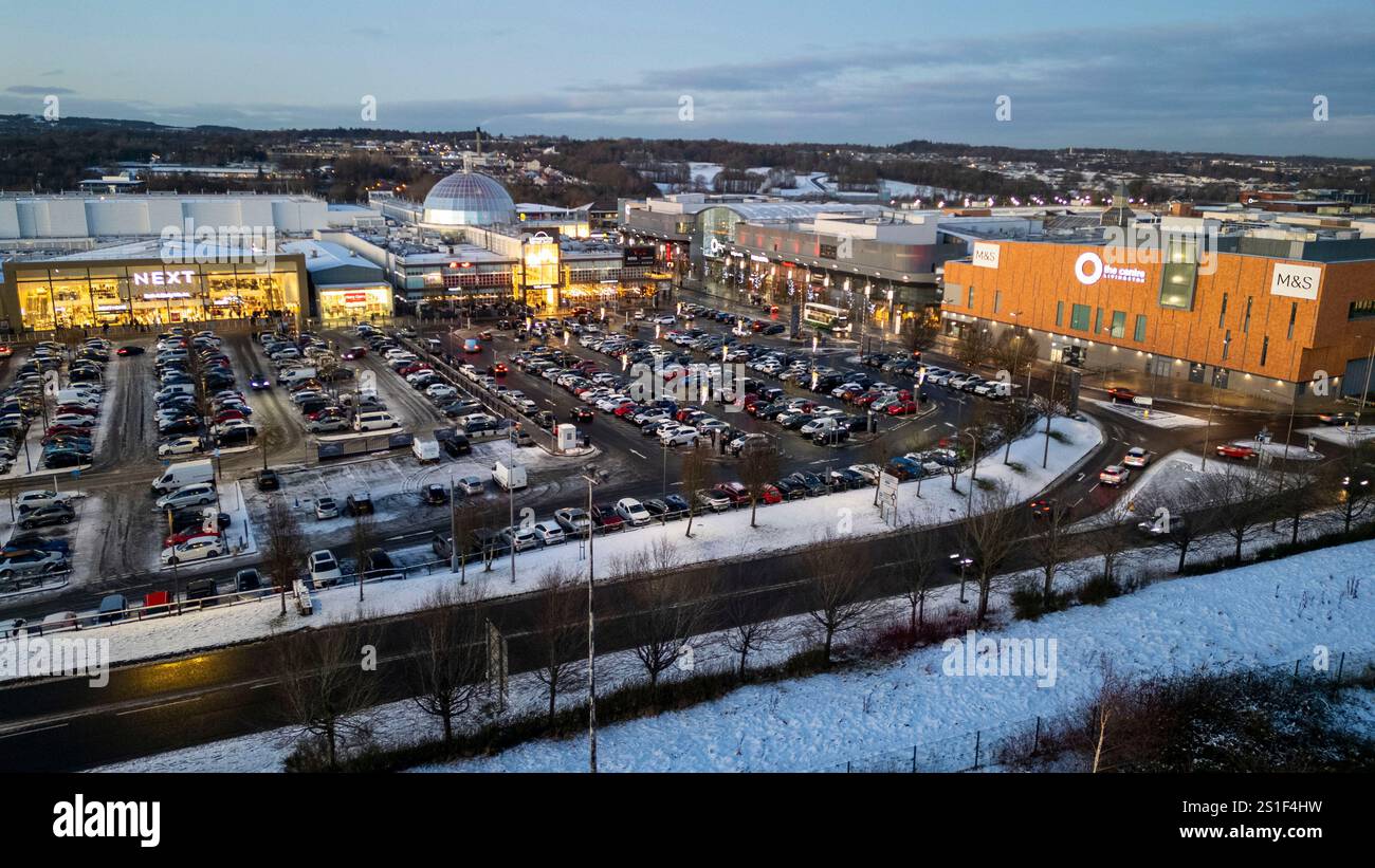 Aerial view of the Livingston town centre and Almondvale shopping ...