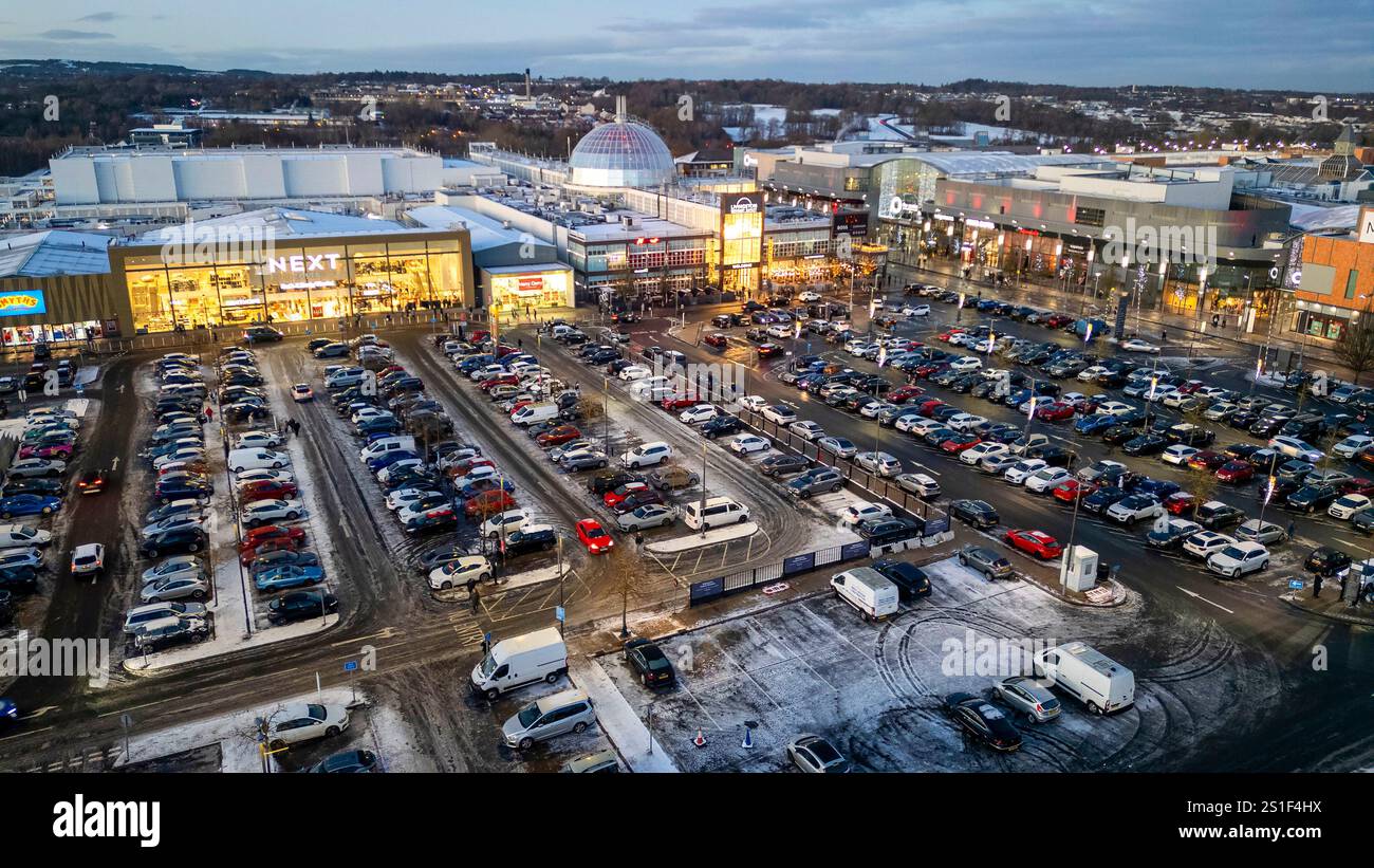 Aerial view of the Livingston town centre and Almondvale shopping ...