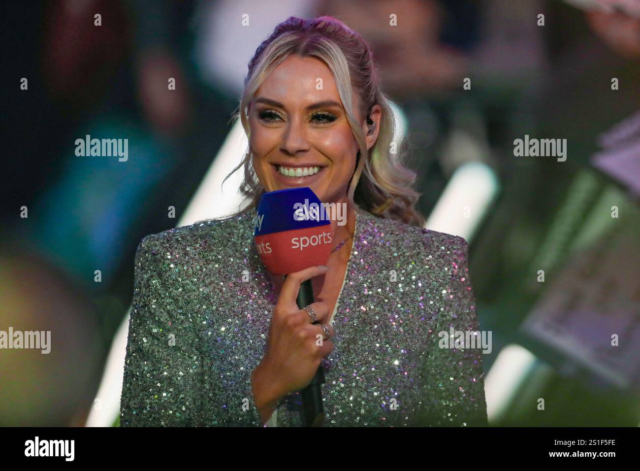 London, UK. 02nd Jan, 2025. Sky Sports Presenter Emma Paton before the ...