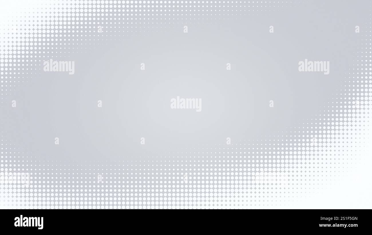 Abstract white halftone pattern on light gray background. Dotted ...