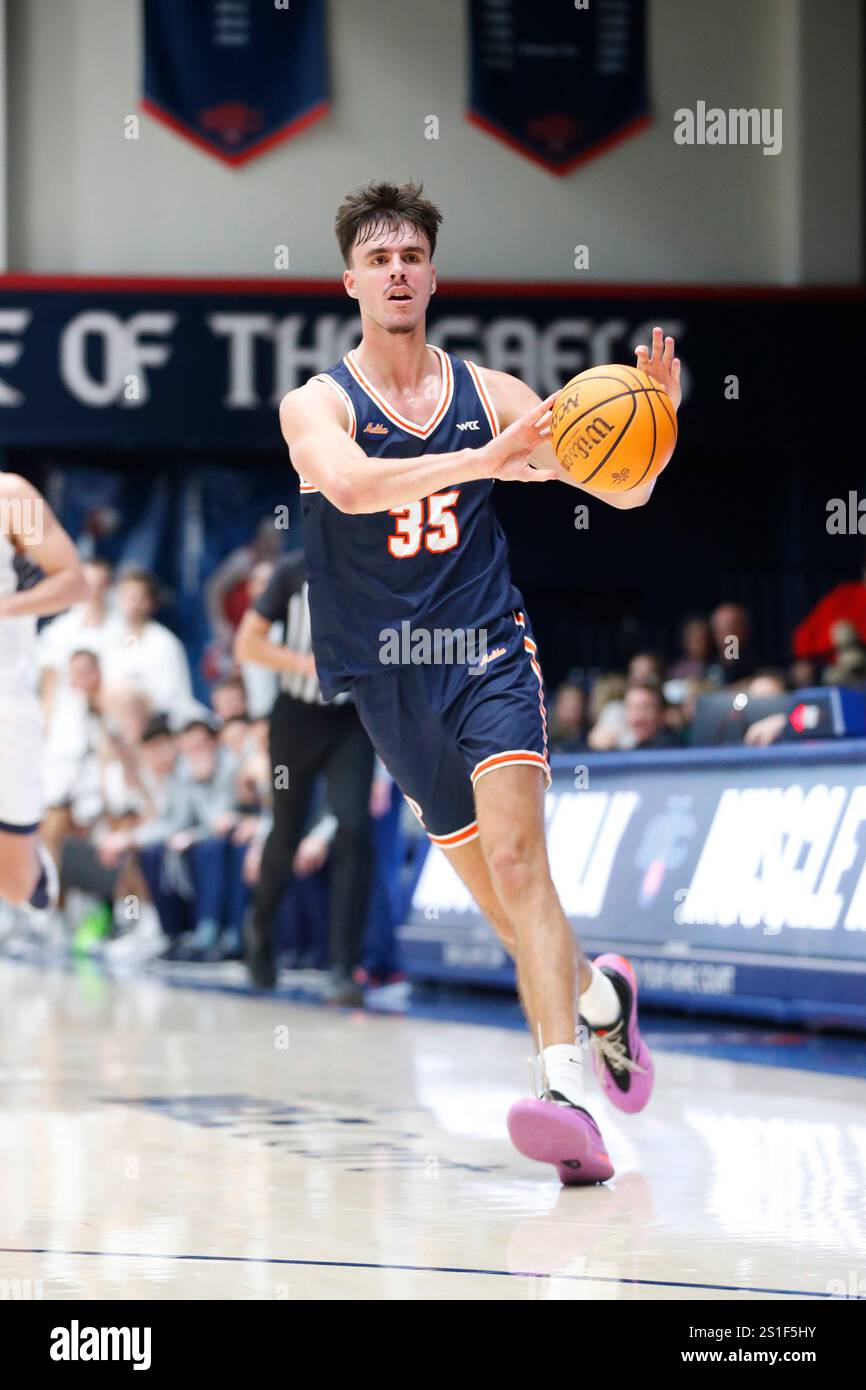 MORAGA, CA - JANUARY 02: Pepperdine Waves forward Danilo Dozic (35 ...