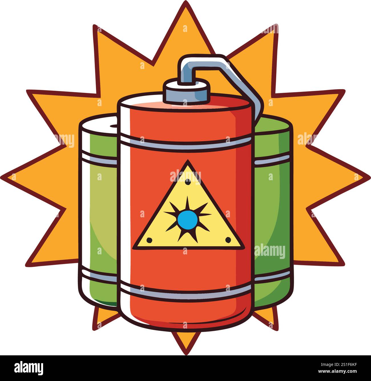 Dynamic cartoon icons of explosive substances featuring vivid colors ...