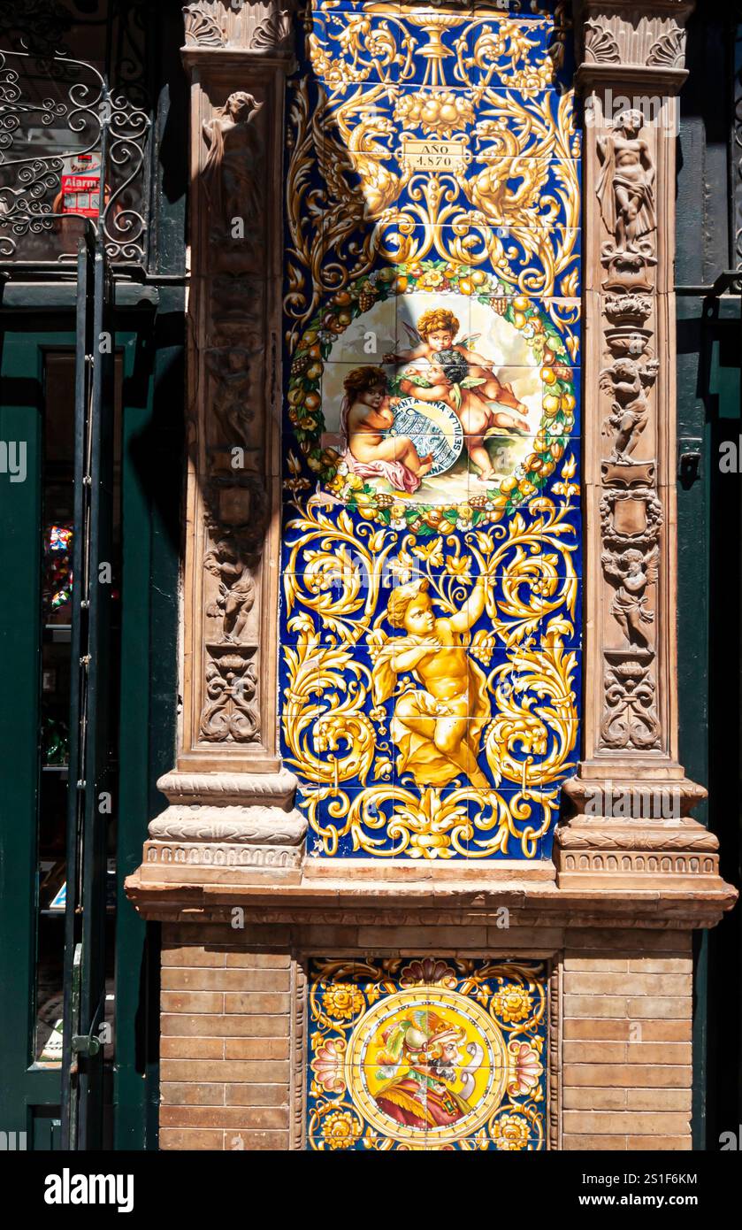 Ancient Ceramic Fabric of Sevilla, Triana District, Andalusia, Spain ...