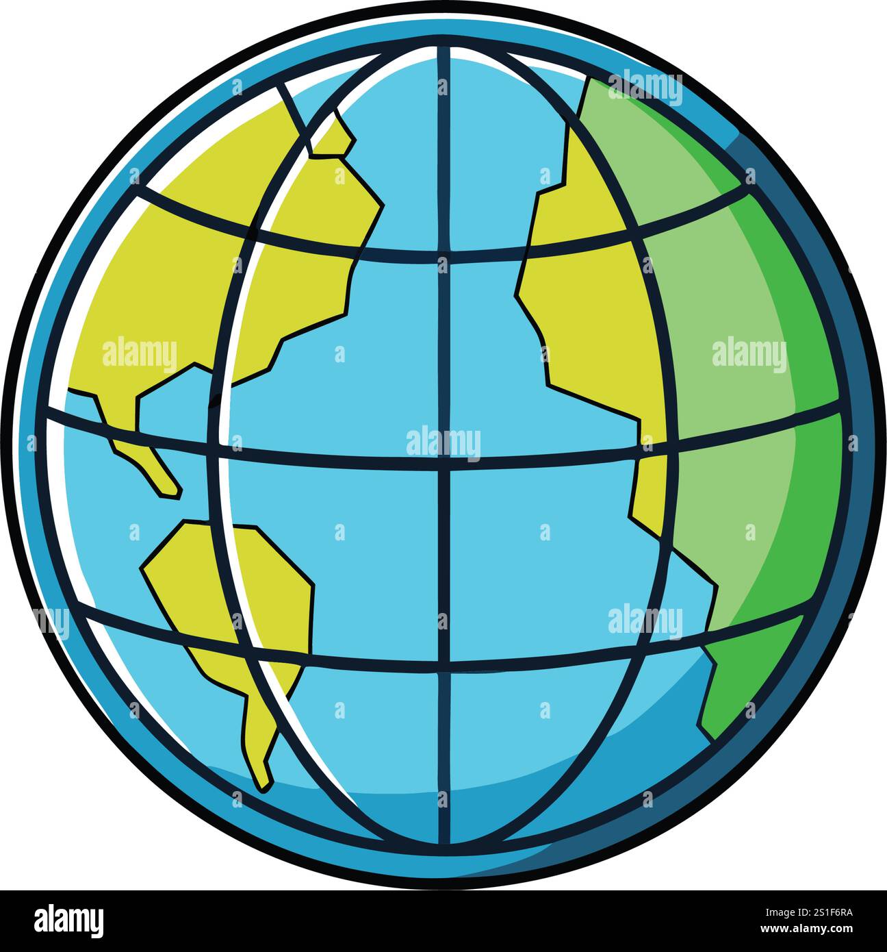 Creative and playful representation of the Earth in a cartoon style ...