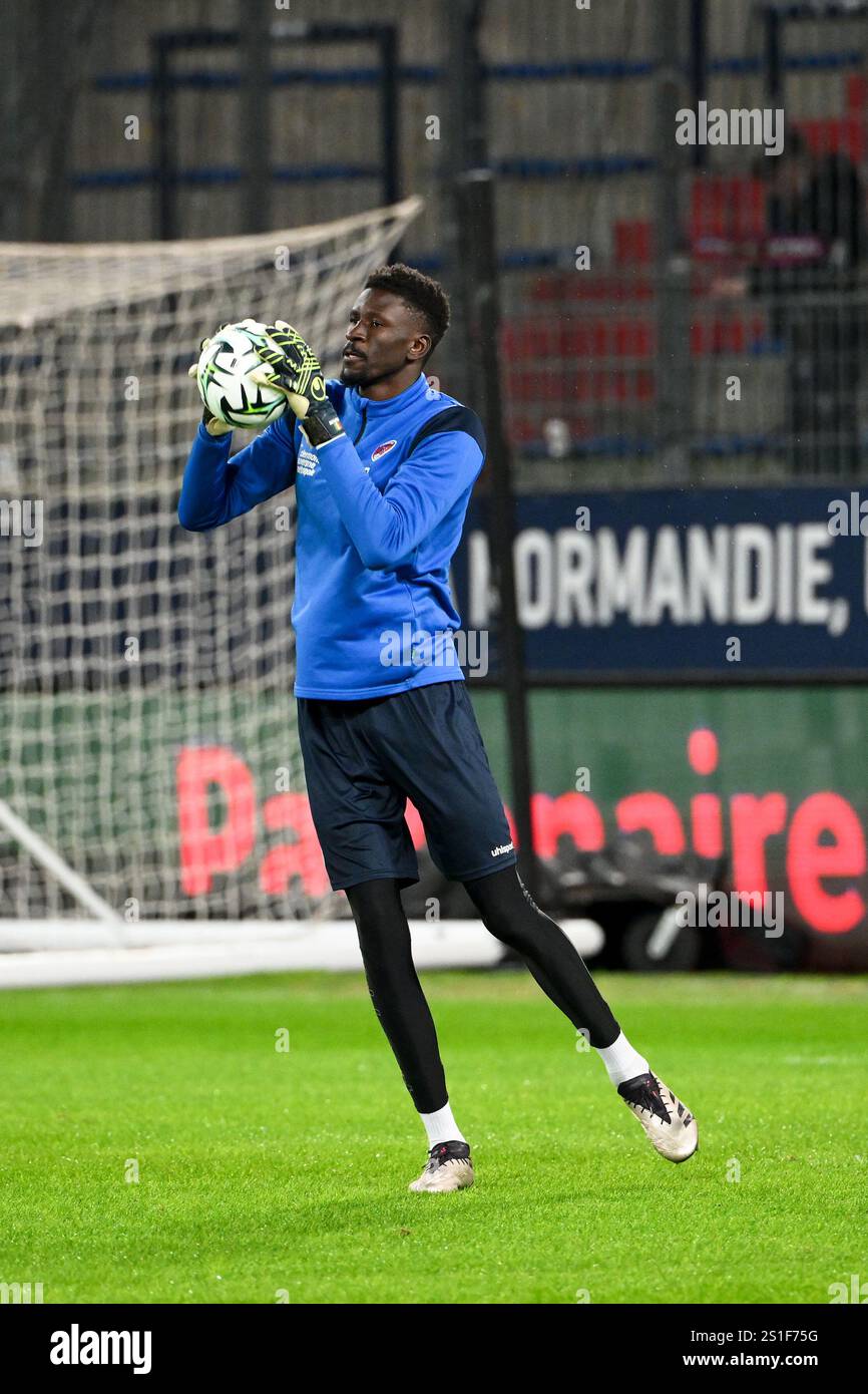 01 Massamba NDIAYE (cf63) during the Ligue 2 BKT match between Caen and ...