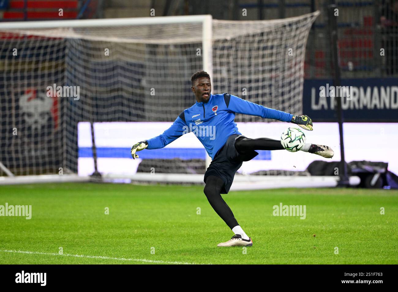01 Massamba NDIAYE (cf63) during the Ligue 2 BKT match between Caen and ...
