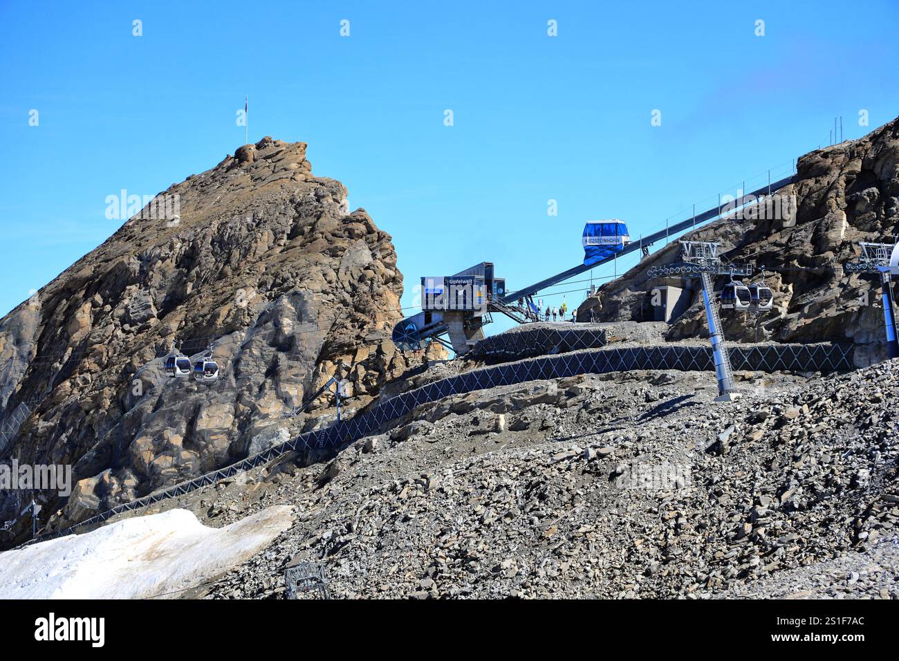Cog railway on the Kitzsteinhorn glacier. Austrian Alps, Europe Stock ...