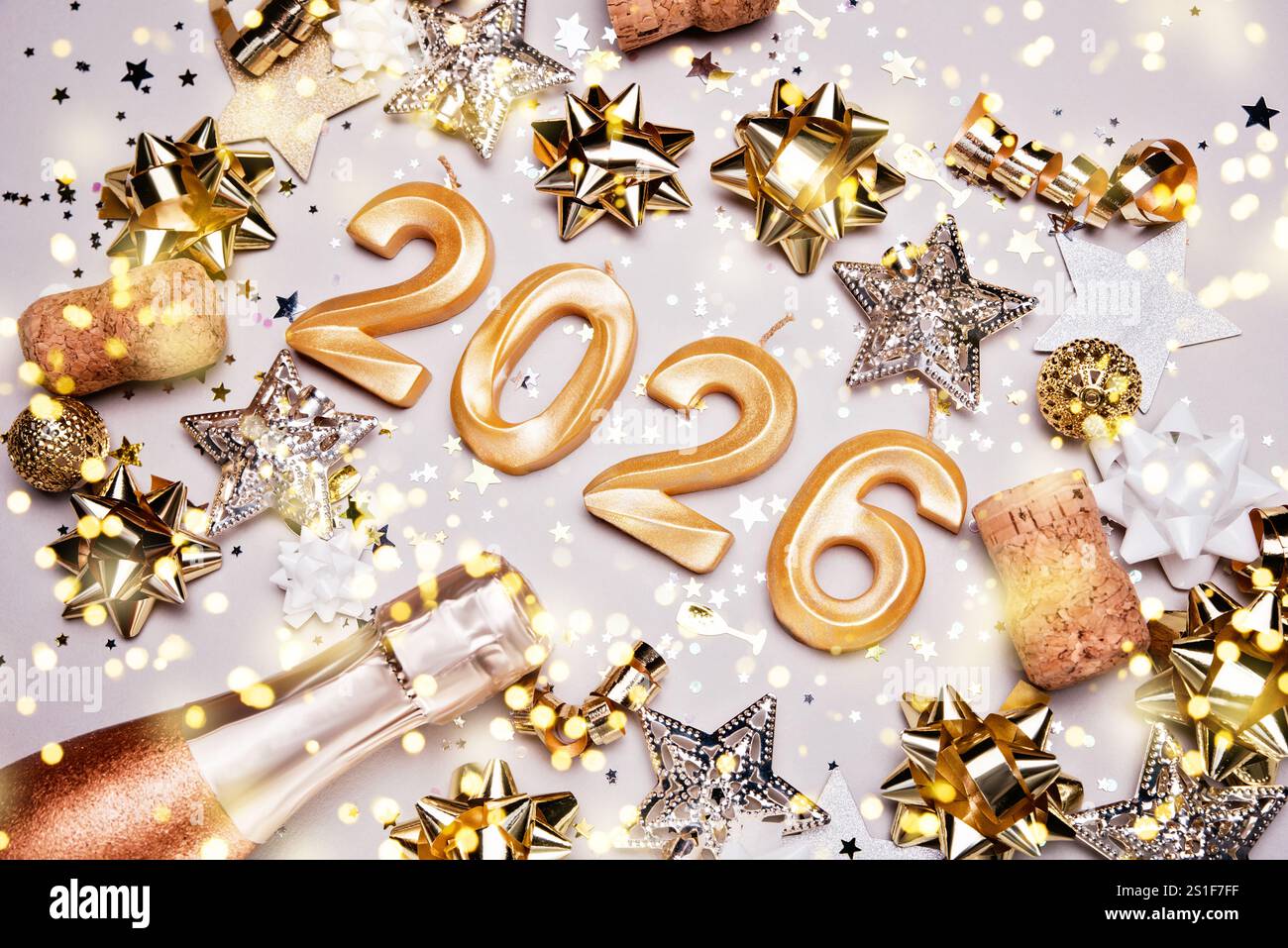 Holiday background Happy New Year 2026. Numbers of year 2026 made by ...