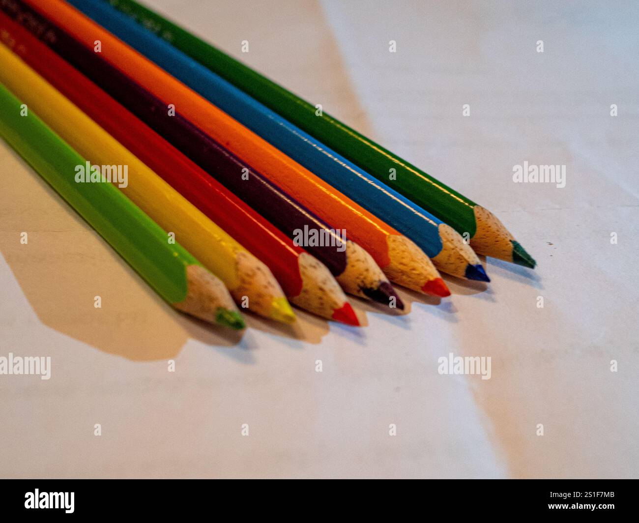 Pen, pencil, colours, colourful stationery Stock Photo - Alamy