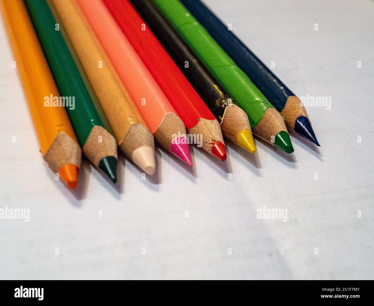 Pen, pencil, colours, colourful stationery Stock Photo - Alamy