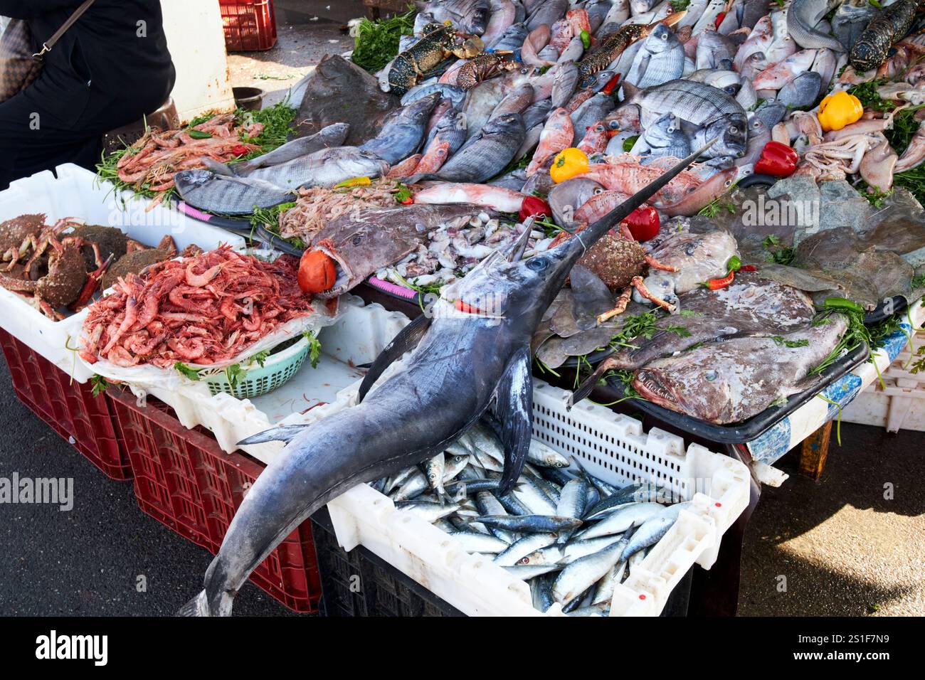 Fresh seafood including swordfish hi-res stock photography and images ...