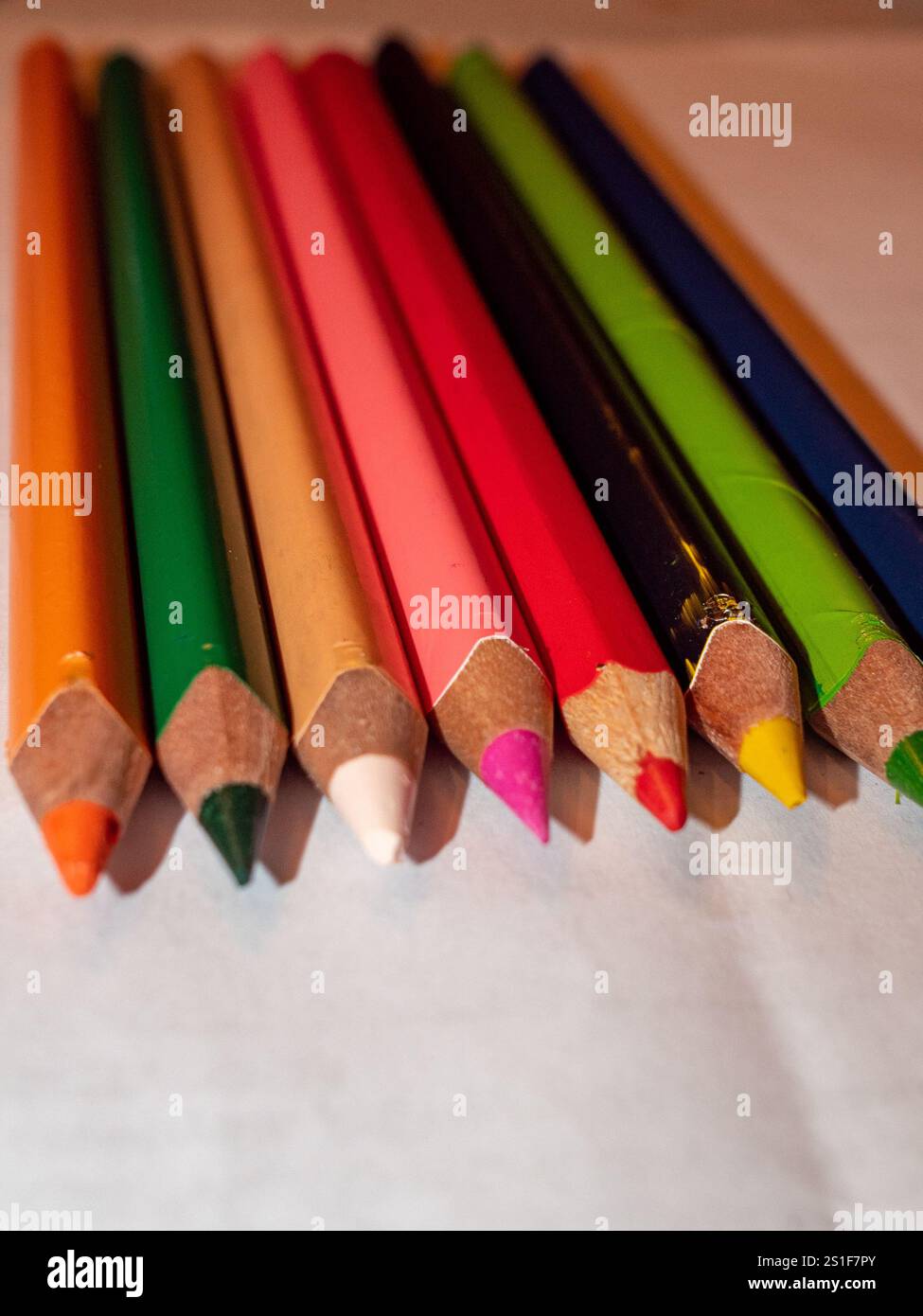 Pen, pencil, colours, colourful stationery Stock Photo - Alamy