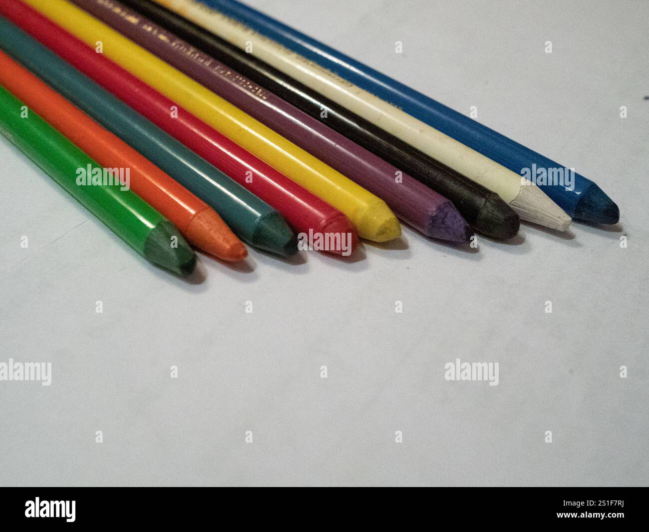 Pen, pencil, colours, colourful stationery Stock Photo - Alamy