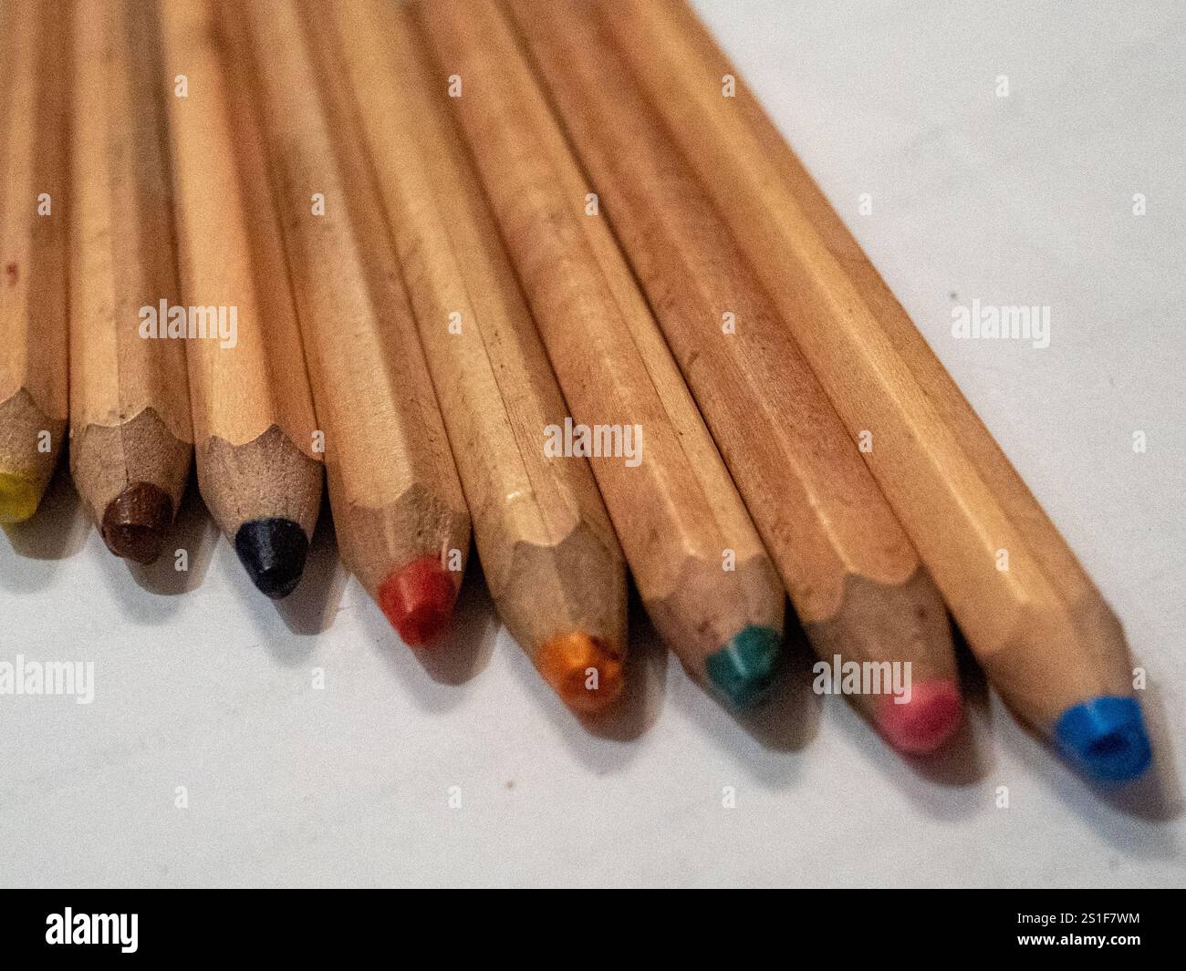 Pen, pencil, colours, colourful stationery Stock Photo - Alamy
