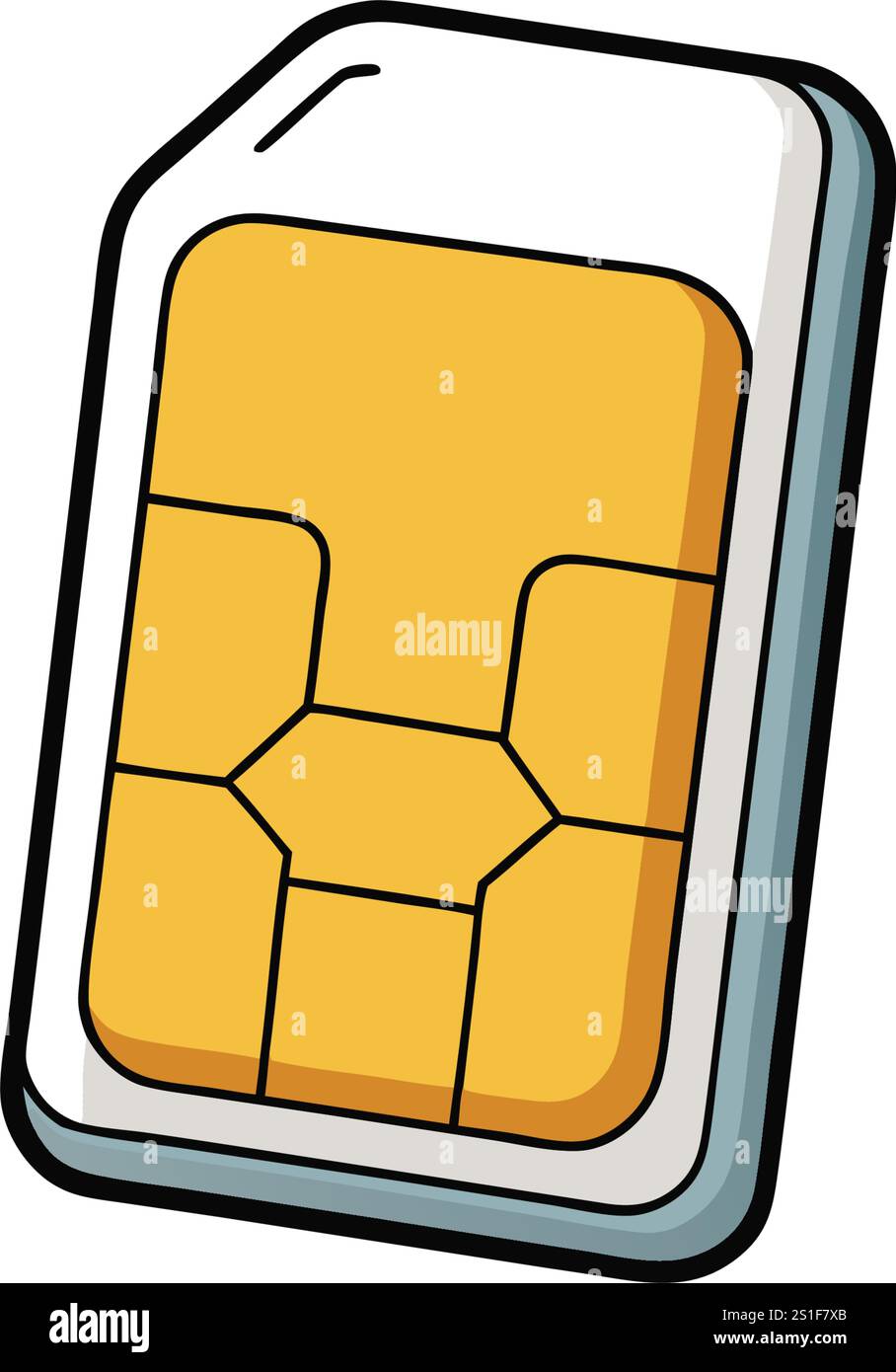 Telecommunication SIM card with golden chip design isolated for tech ...
