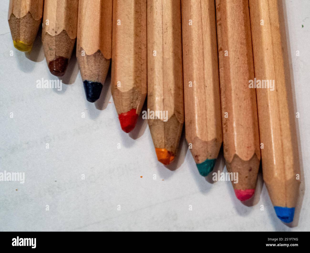 Pen, pencil, colours, colourful stationery Stock Photo - Alamy