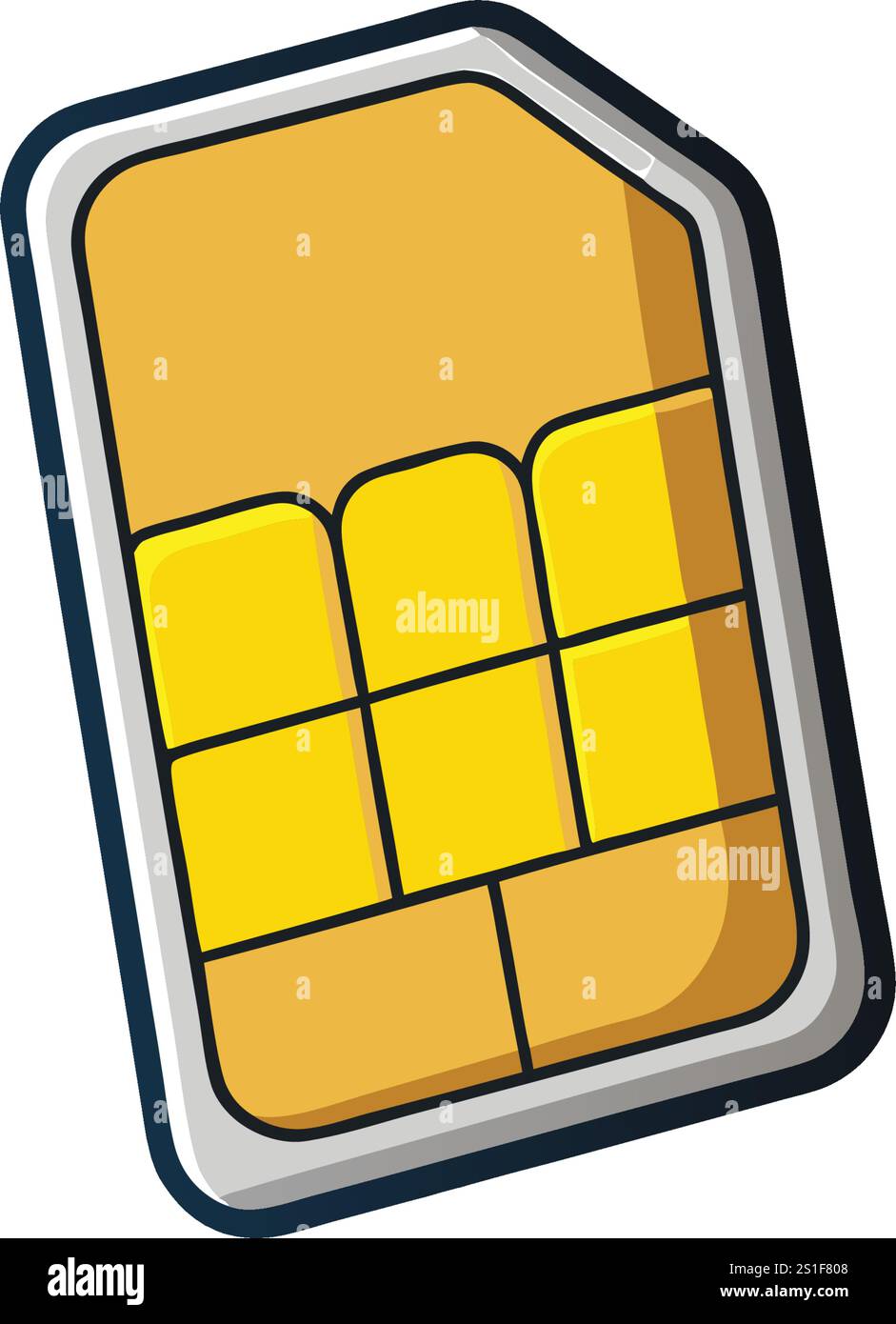 Illustration of a yellow SIM card isolated on white background for ...